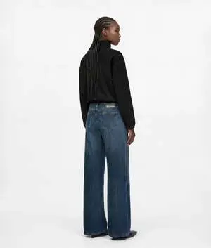 KL JEANS Washed Low-rise Wide-leg Jeans