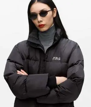 Karl Lagerfeld Short Hooded Puffer Jacket