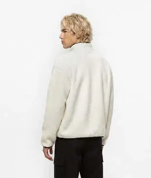 Karl Lagerfeld Half-zip Fleece Sweatshirt - Egret