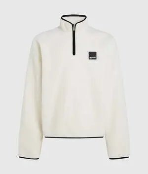 Karl Lagerfeld Half-zip Fleece Sweatshirt - Egret