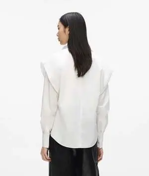 Karl Lagerfeld Organic Cotton Shirt With Structured Shoulders And Signature Embroidery