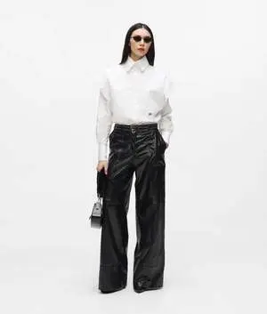 Karl Lagerfeld Organic Cotton Shirt With Structured Shoulders And Signature Embroidery