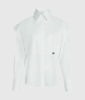 Karl Lagerfeld Organic Cotton Shirt With Structured Shoulders And Signature Embroidery