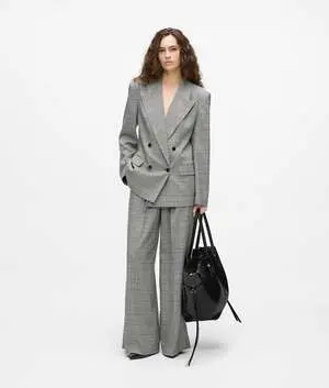 Karl Lagerfeld Structured Checked Double-breasted Blazer