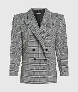Karl Lagerfeld Structured Checked Double-breasted Blazer