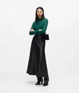 Karl Lagerfeld Mock Neck Long Sleeve Snake Print Top - Garden