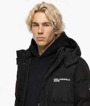 KL JEANS Jeans Longline Puffer Jacket With Removable Hood