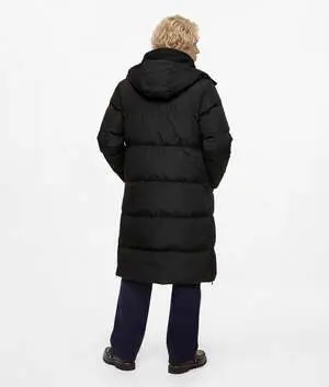 KL JEANS Jeans Longline Puffer Jacket With Removable Hood