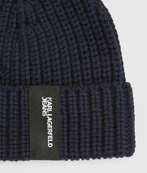 Karl Lagerfeld Ribbed Cotton Beanie
