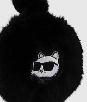Karl Lagerfeld Faux-fur Ear Muffs With Embroidered Artwork