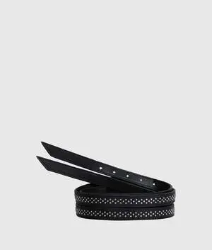Karl Lagerfeld K/signature Rhinestone Double Belt