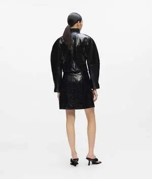 Karl Lagerfeld Kl Studio Croco Leather Skirt