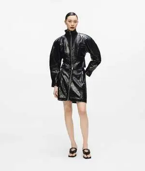 Karl Lagerfeld Kl Studio Croco Leather Skirt