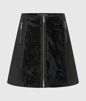 Karl Lagerfeld Kl Studio Croco Leather Skirt