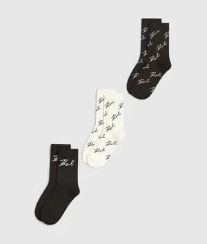 Karl Lagerfeld 3-pack Crew Socks - Black