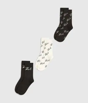Karl Lagerfeld 3-pack Crew Socks - Black