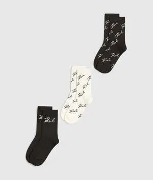 Karl Lagerfeld 3-pack Crew Socks - Black