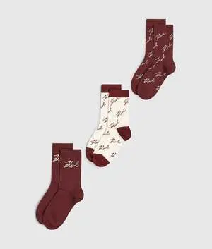 Karl Lagerfeld 3-pack Crew Socks - Windsor Wine