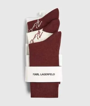 Karl Lagerfeld 3-pack Crew Socks - Windsor Wine