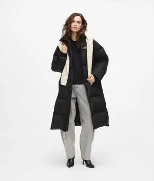 Karl Lagerfeld Long Hooded Puffer Jacket