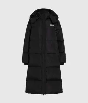 Karl Lagerfeld Long Hooded Puffer Jacket