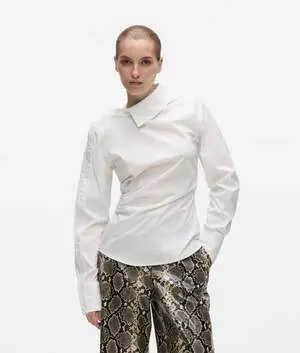 Karl Lagerfeld Asymmetric Button Shirt - White