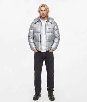 Karl Lagerfeld Padded Hooded Jacket - Grey