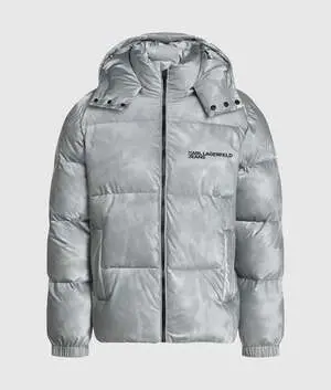 Karl Lagerfeld Padded Hooded Jacket - Grey