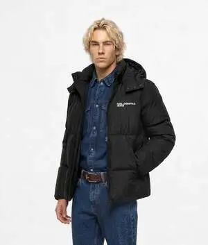 KL JEANS Hooded Puffer Jacket - Black