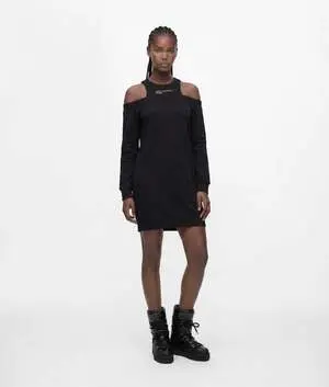 KL JEANS Cold-shoulder Sweat Dress - Black