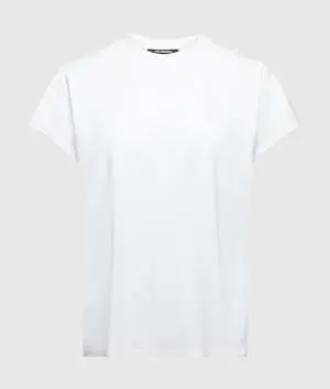 Karl Lagerfeld Capped Sleeve T-shirt With Embroidered Logo - White