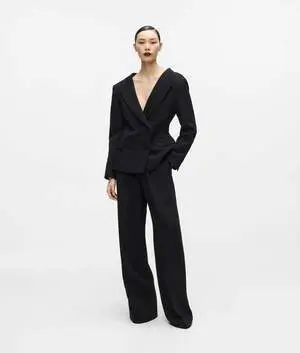 Karl Lagerfeld Wide-leg Tailored Trousers - Black