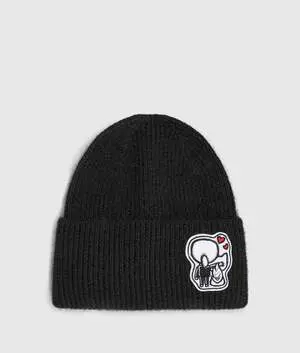 Karl Lagerfeld Ikon Patch Beanie - Black