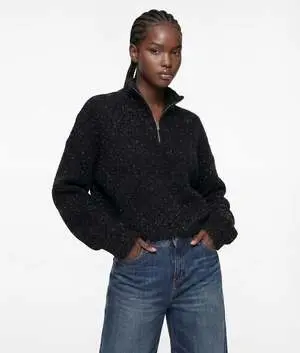 KL JEANS Jeans Fluffy Half-zip Sweater - Black