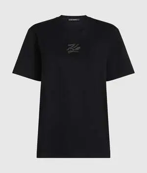 Karl Lagerfeld Rhinestone Autograph T-shirt - Black