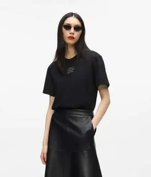 Karl Lagerfeld Rhinestone Autograph T-shirt - Black