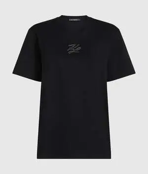 Karl Lagerfeld Rhinestone Autograph T-shirt - Black