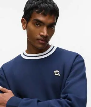 Karl Lagerfeld Ikon Striped Neck Sweatshirt