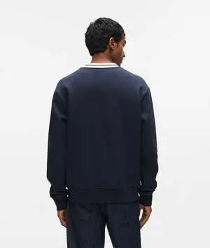 Karl Lagerfeld Ikon Striped Neck Sweatshirt - Peacoat