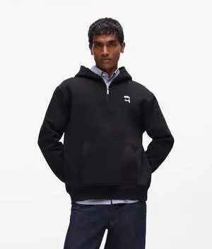 Karl Lagerfeld Ikon Half-zip Hoodie - Black