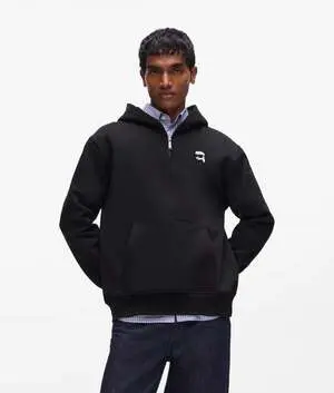 Karl Lagerfeld Ikon Half-zip Hoodie - Black