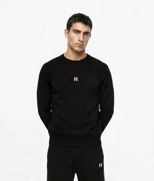 Karl Lagerfeld Monogram Cashmere Blend Loungewear Sweater - Black