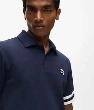 Karl Lagerfeld Ikon Striped Sleeve Polo Shirt
