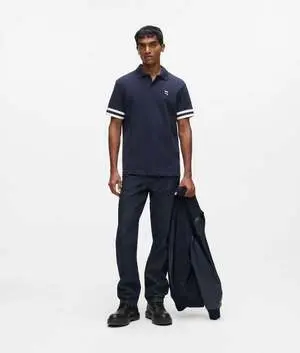 Karl Lagerfeld Ikon Striped Sleeve Polo Shirt