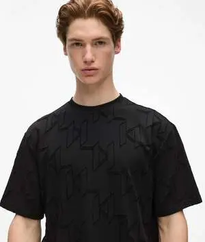 Karl Lagerfeld All-over Monogram T-shirt - Black