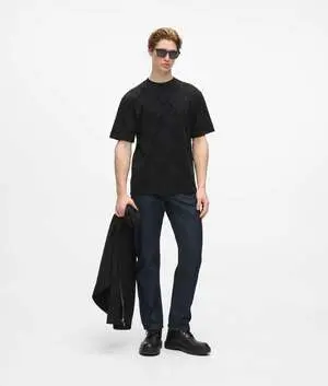 Karl Lagerfeld All-over Monogram T-shirt - Black