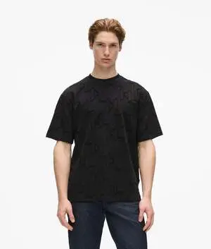 Karl Lagerfeld All-over Monogram T-shirt - Black