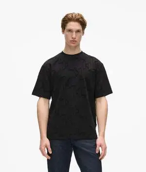 Karl Lagerfeld All-over Monogram T-shirt - Black