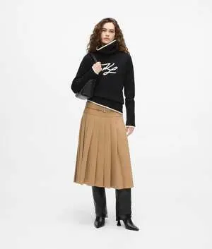 Karl Lagerfeld Pleated Midi Skirt