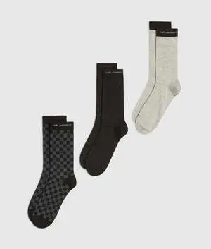 Karl Lagerfeld Three-pack Socks - Shadow